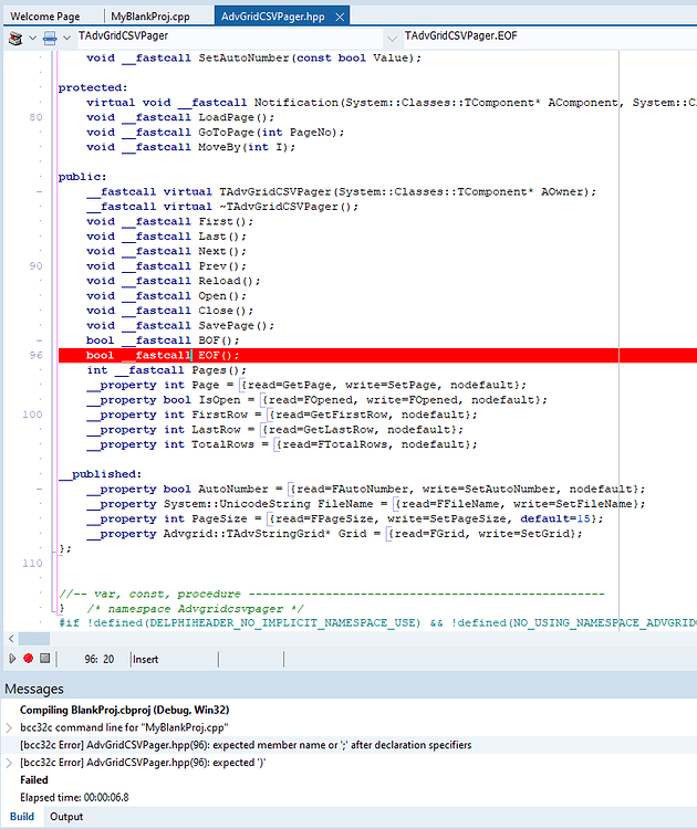 error with TAdvGridCSVPager - TMS VCL UI Pack - TMS Support Center