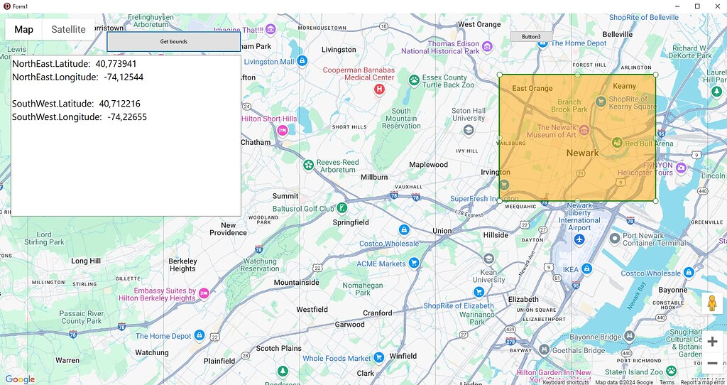 Problem with updating the bounds values of a TTMSFNCGoogleMapsRectange ...