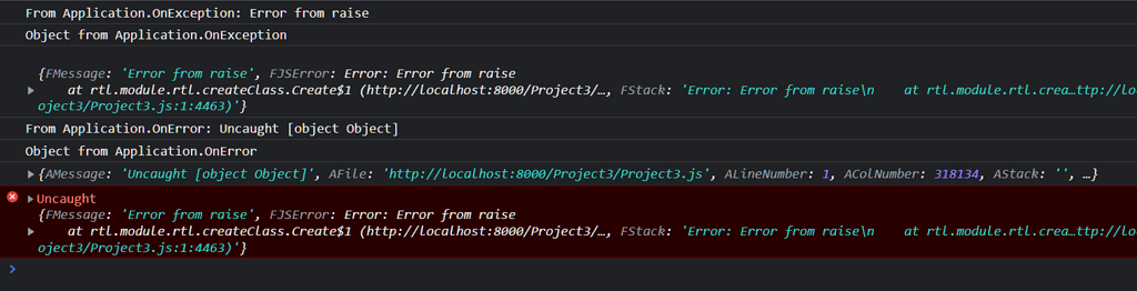 Error handling in Application.onException and Application.onError when raising exception - TMS ...