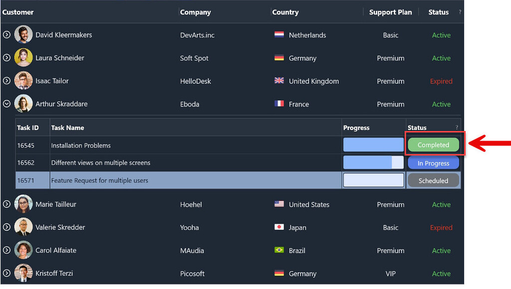 FNC Data Grid Display Query - TMS FNC UI Pack - TMS Support Center