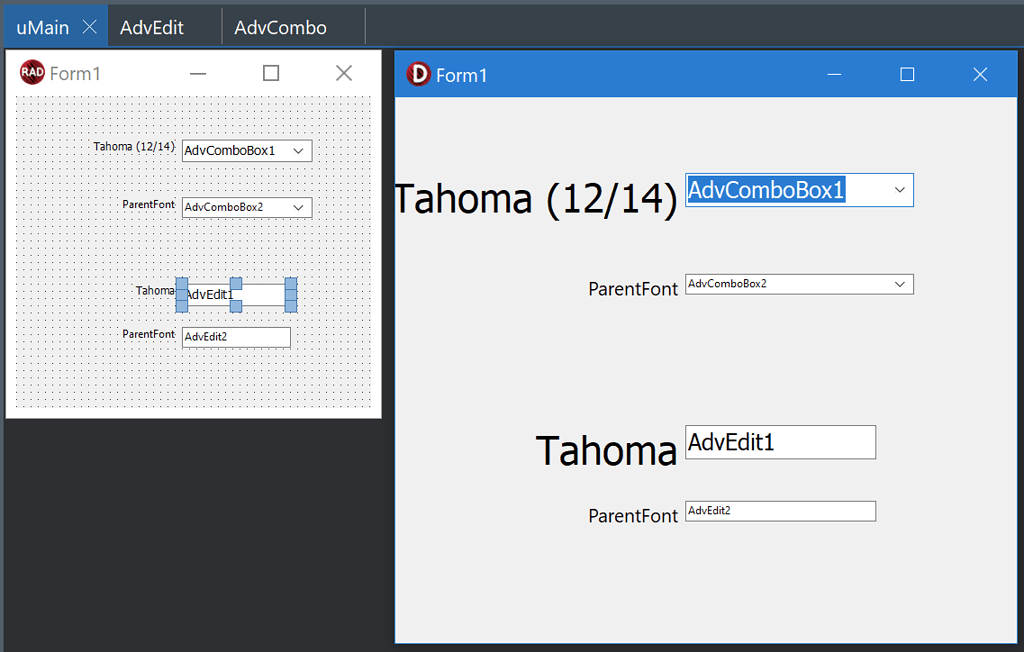 AdvEdit / AdvComboBox - Font Size issue - TMS VCL UI Pack - TMS Support ...
