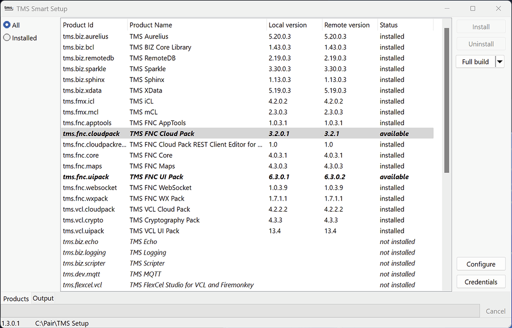TNS Smart GUI Problem Installing New Pachages - TMS Smart Setup - TMS Support Center