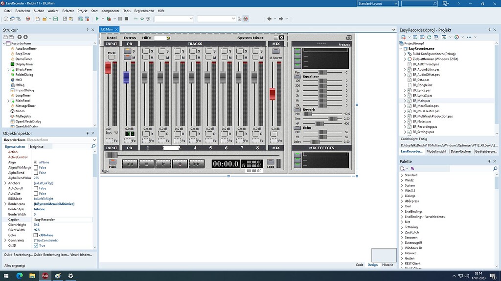 VCL UI Pack Conponents shown in the IDE with scaling 150% - TMS VCL UI Pack - TMS Support Center