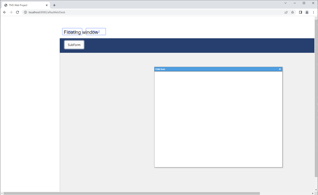 SubWindows bug when change Css - TMS WEB Core - TMS Support Center