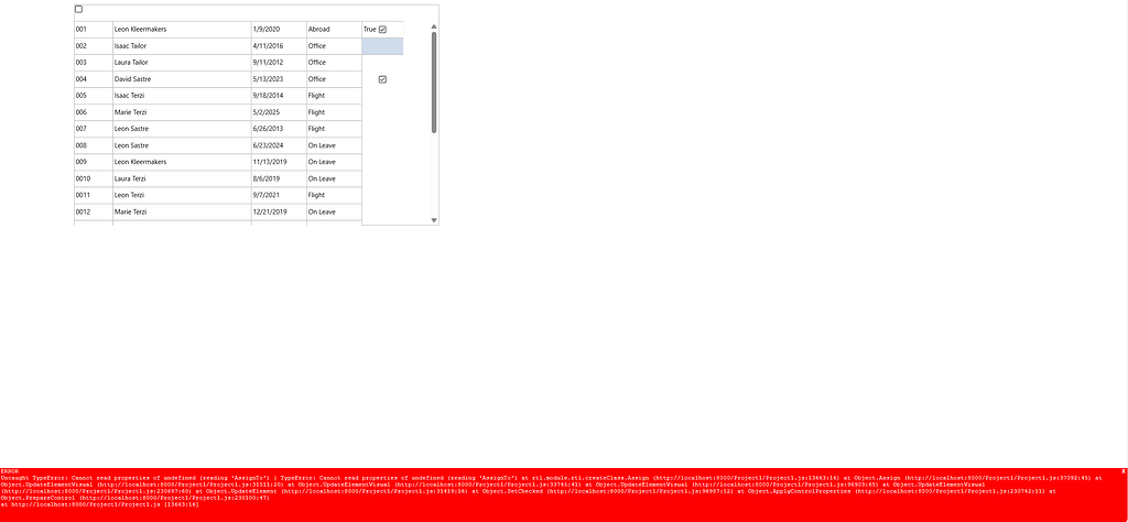 FNCDataGrid Checkbox column error - TMS FNC UI Pack - TMS Support Center