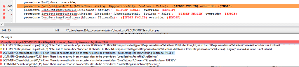 FNC UI Pack compile error on Lazarus - LCLTMSFNCSearchList.pas(669,15 ...