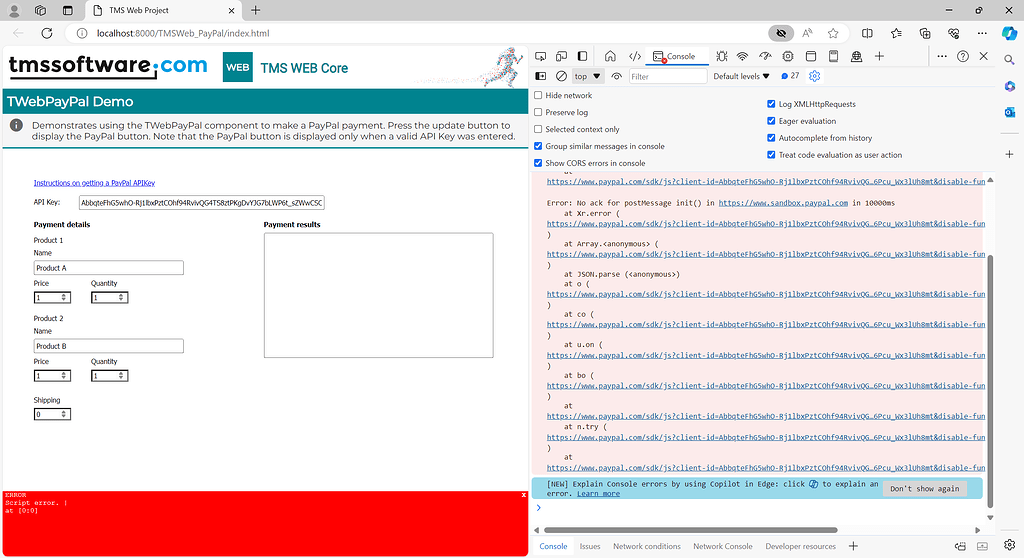 TWebPayPal - TMS WEB Core - TMS Support Center