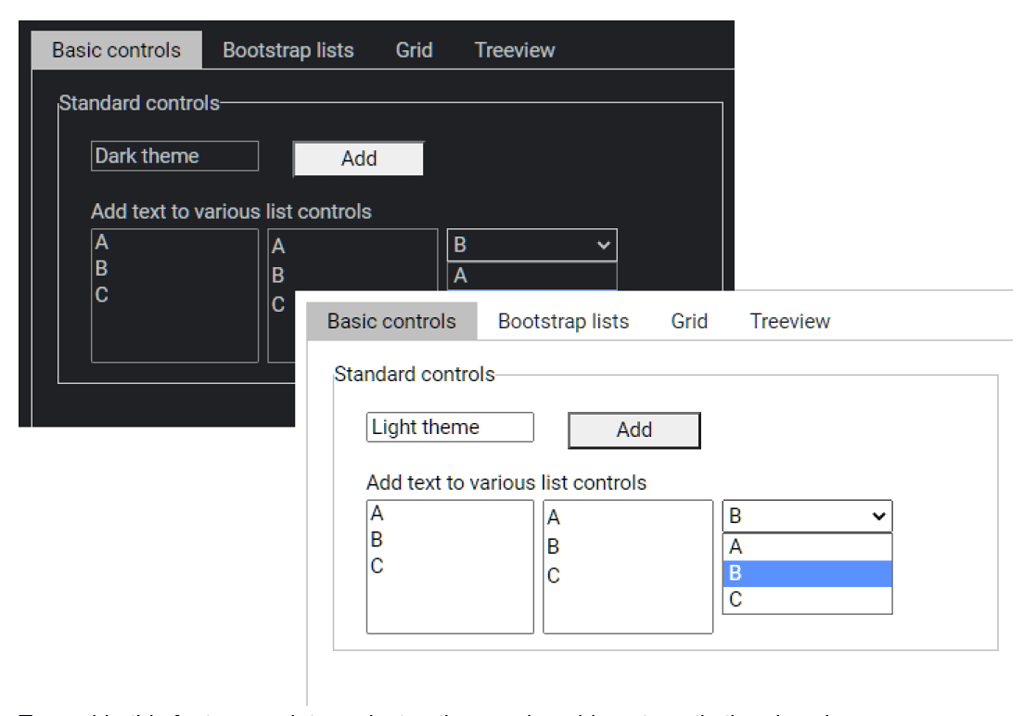Dark theme - TMS WEB Core - TMS Support Center