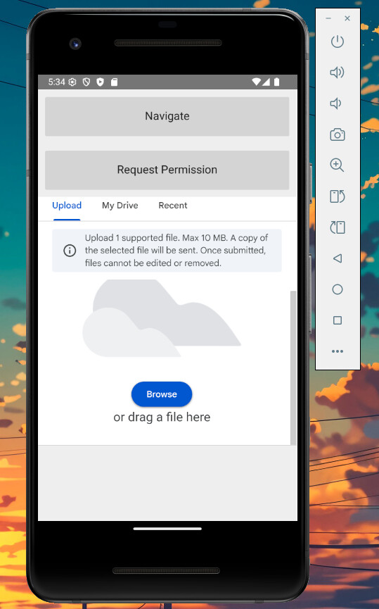 Google Forms file upload not working on Android TTMSFNCWebBrowser - TMS ...